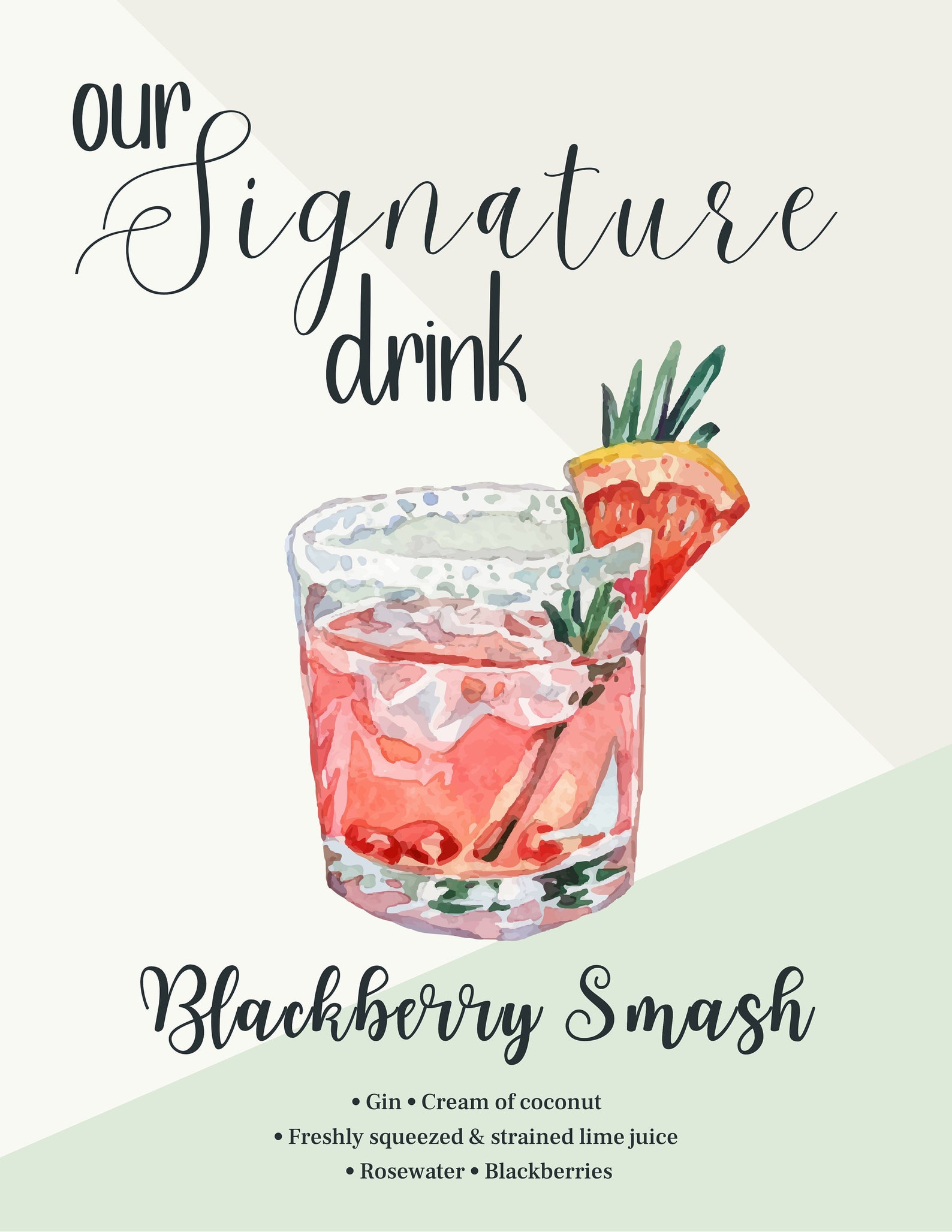 Signature Cocktail Bar Menu | Personalized | Cocktails | Wedding Bar ...
