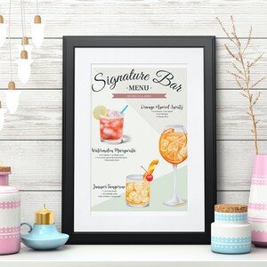 Signature Cocktail Bar Menu | Personalized | Cocktails | Wedding Bar ...