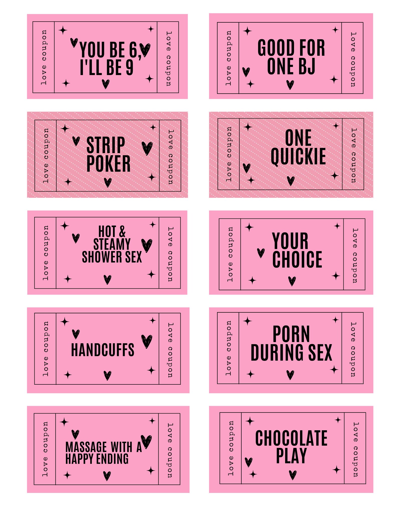 Sex Coupon Book Printable Sex Positions Naughty Age 18 Adult Content Naughty T Bachelorette