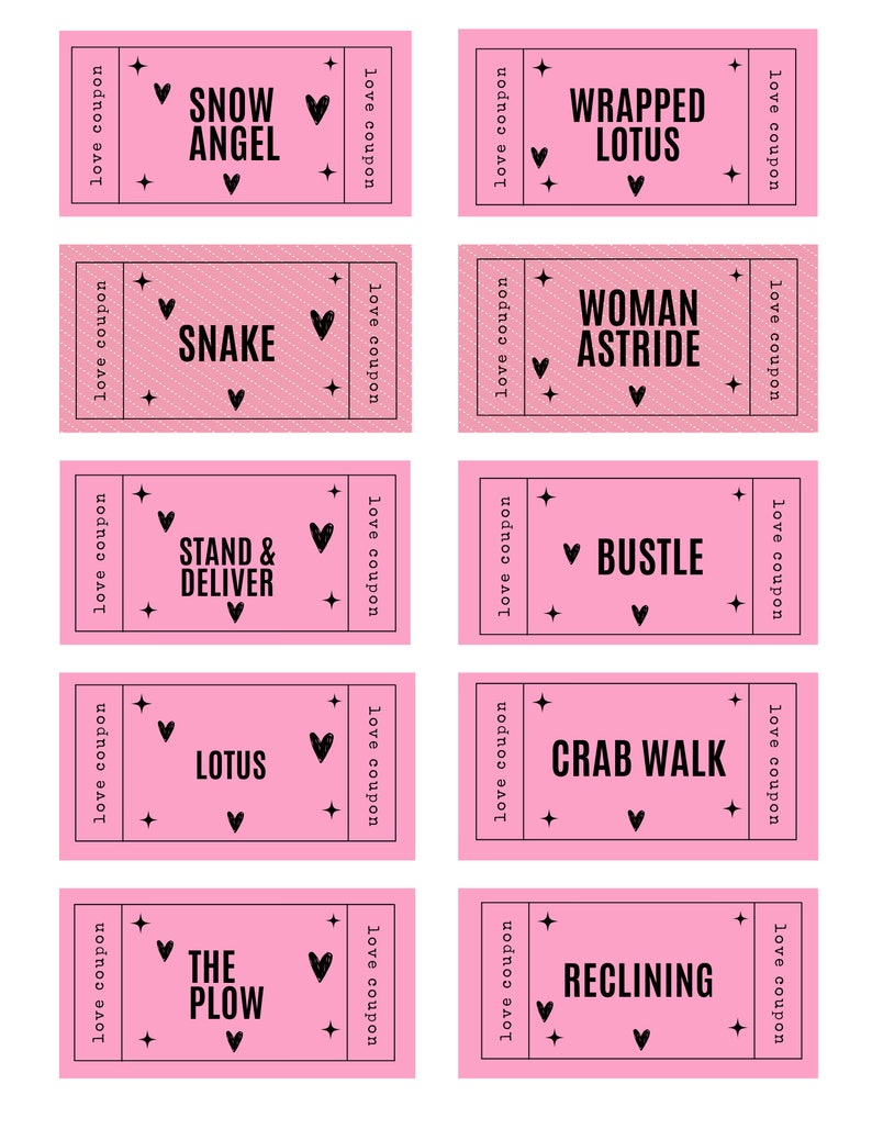 Sex Coupon Book Printable Sex Positions Naughty Age Etsy