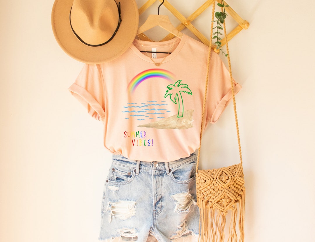 Summer Vibes Tee: 4 Color Options - Etsy