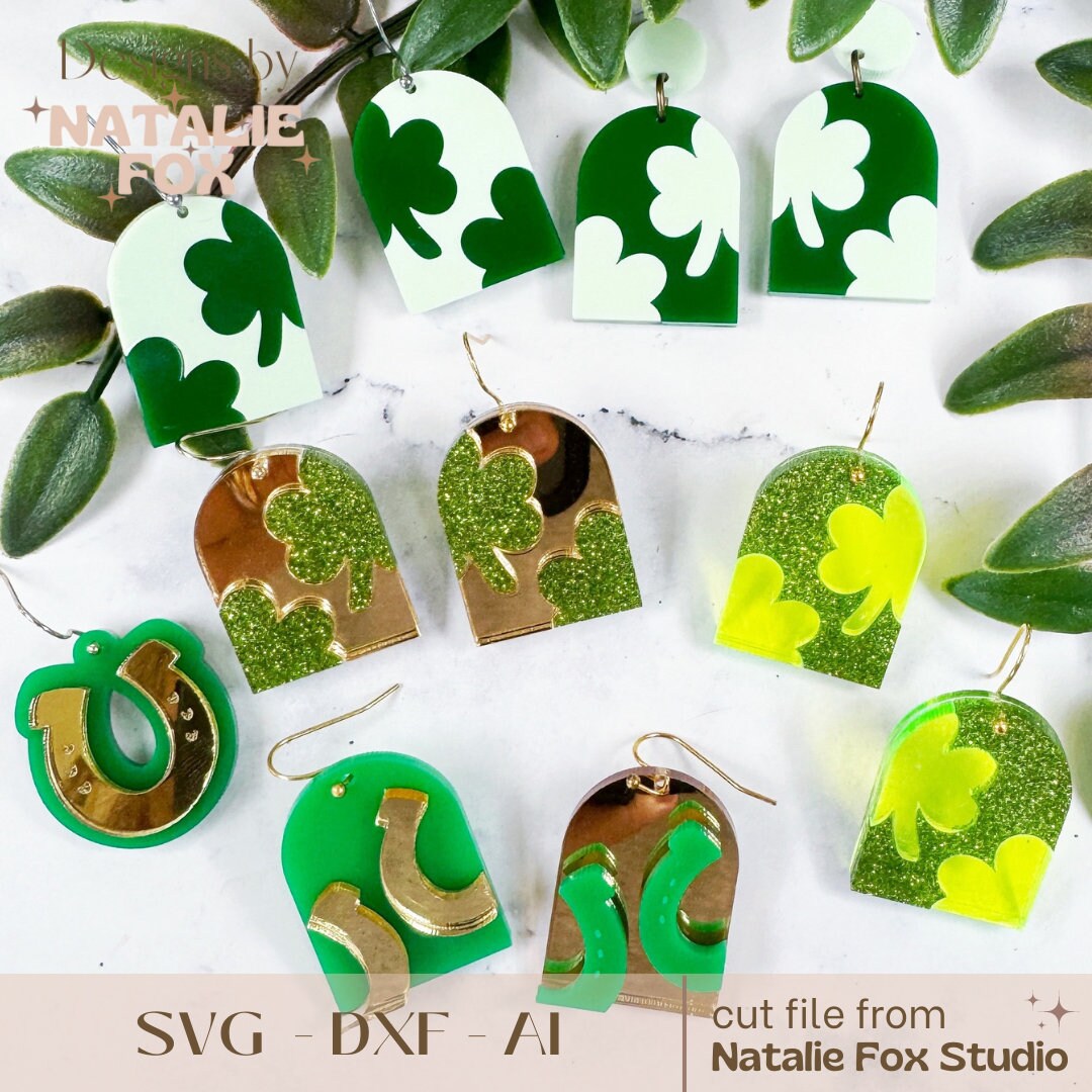 St Patricks Day Acrylic SVG Bundle, St Paddys Laser Cut File, Shamrock ...