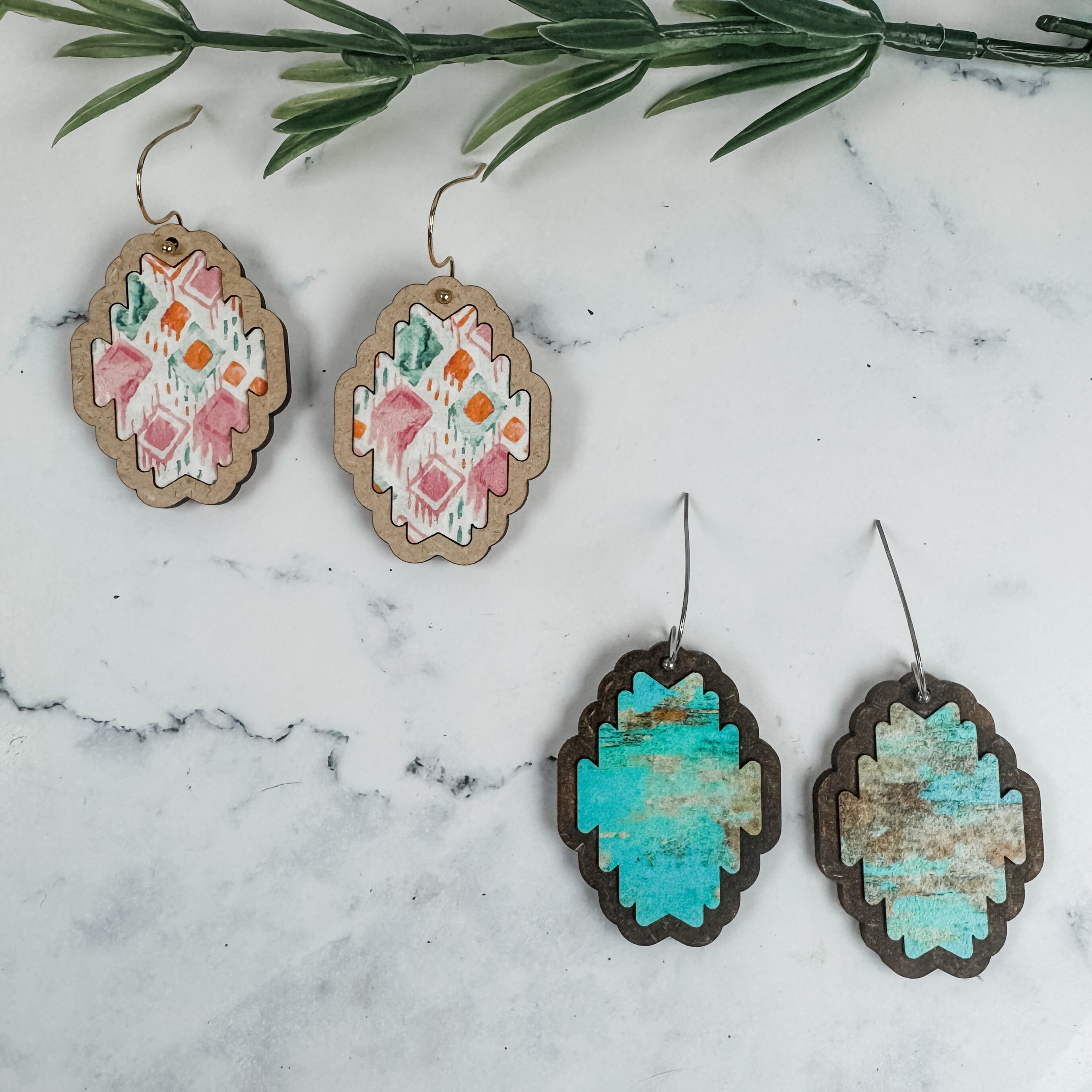 Southwestern Earring Inlay SVG Bundle: Laser Cut Jewelry (digital ...