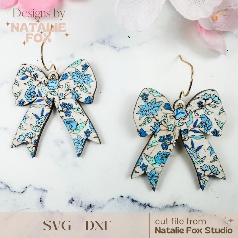 Bow Earring Svg for Laser - Etsy