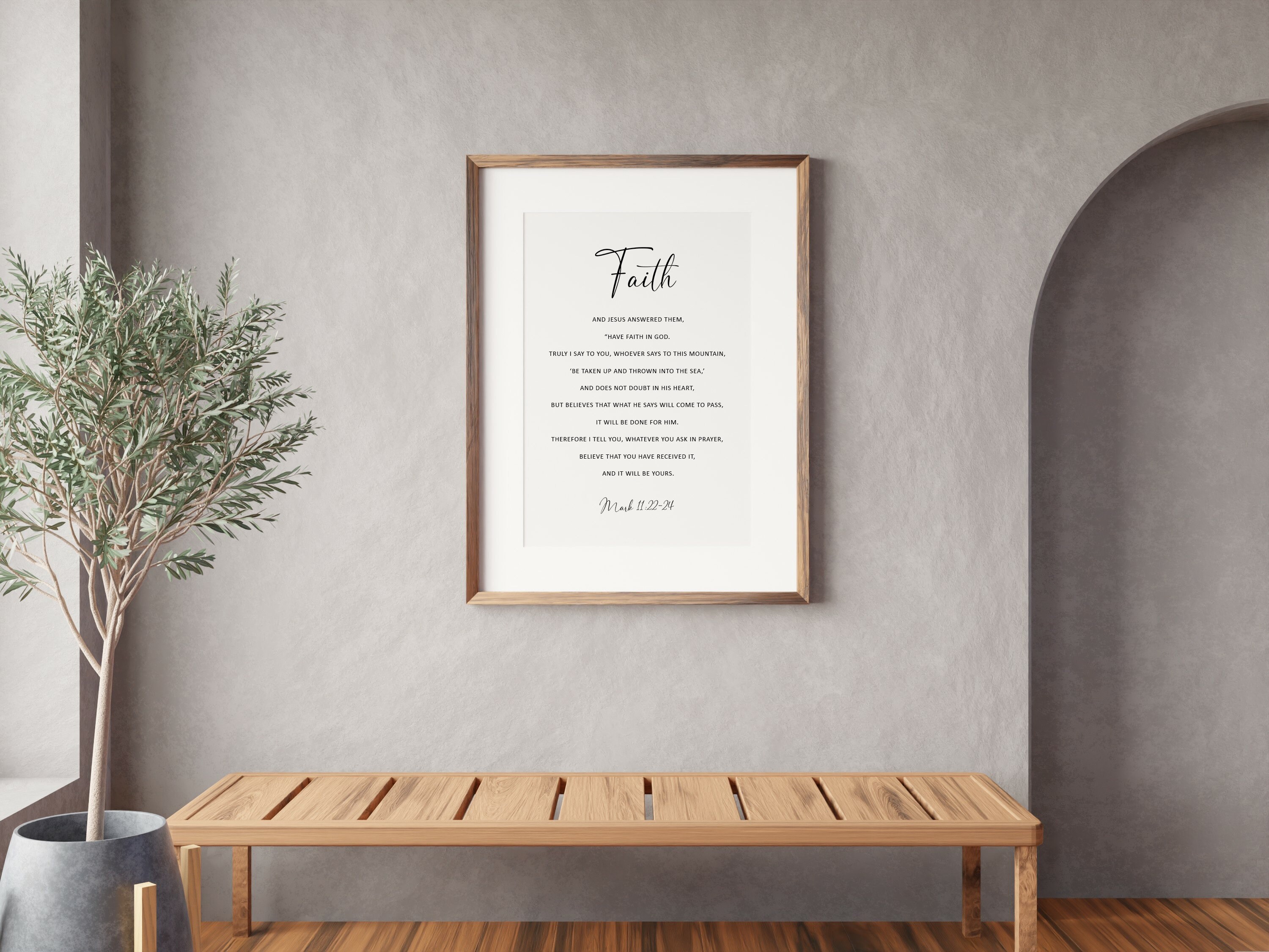 Mark 11:22-24, FAITH, Bible Verse Printable Art, Modern Wall Art ...