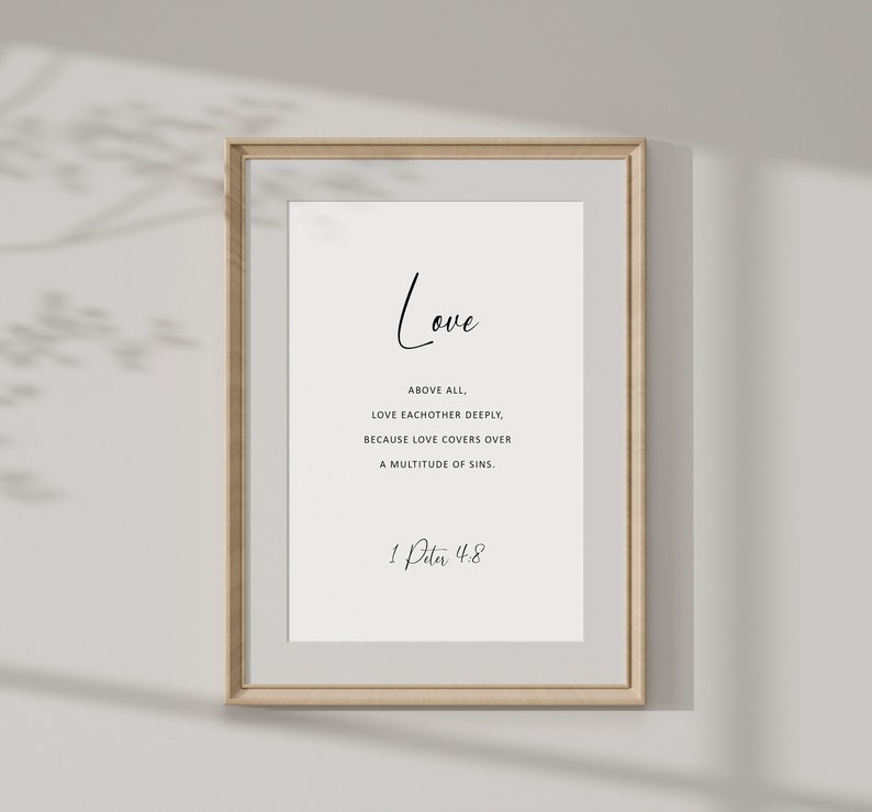 1 Peter 4:8, LOVE, Bible Verse Printable Art, Christian Wall Art ...