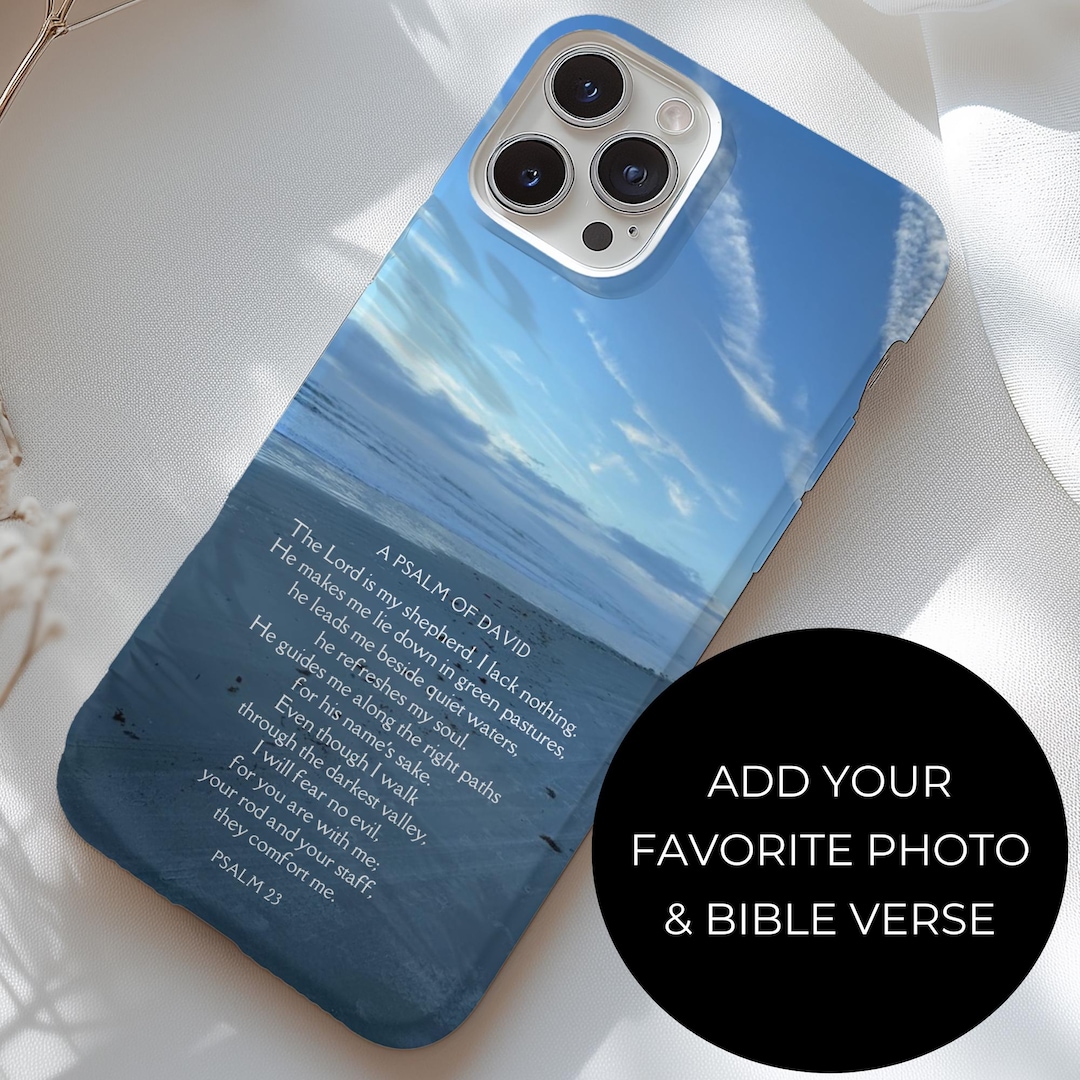 Custom Photo Phone and Bible Verse Phone Case, Personalized Christian ...