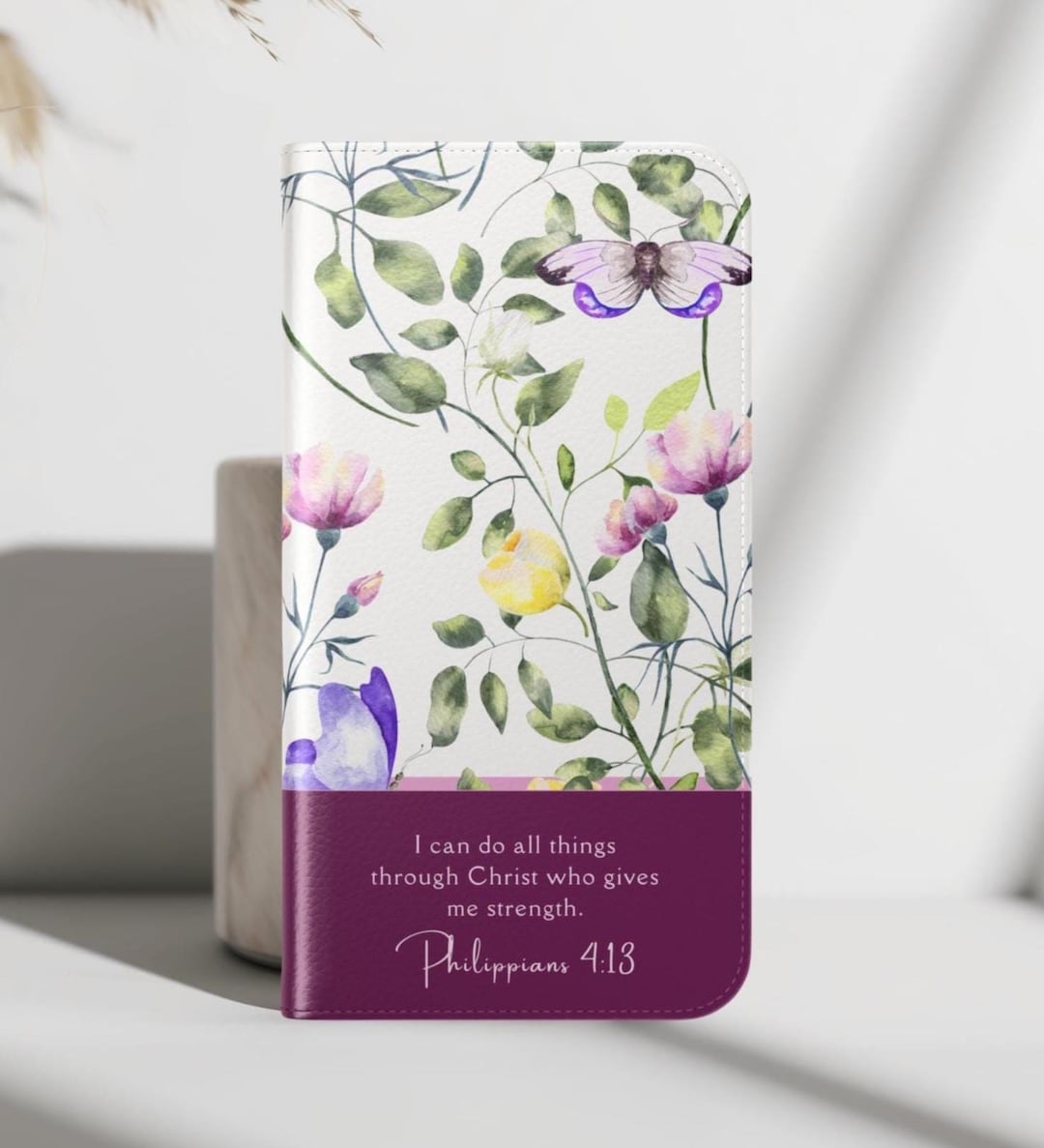 Custom Bible Verse Wallet Phone Case for iPhone and Samsung Galaxy ...