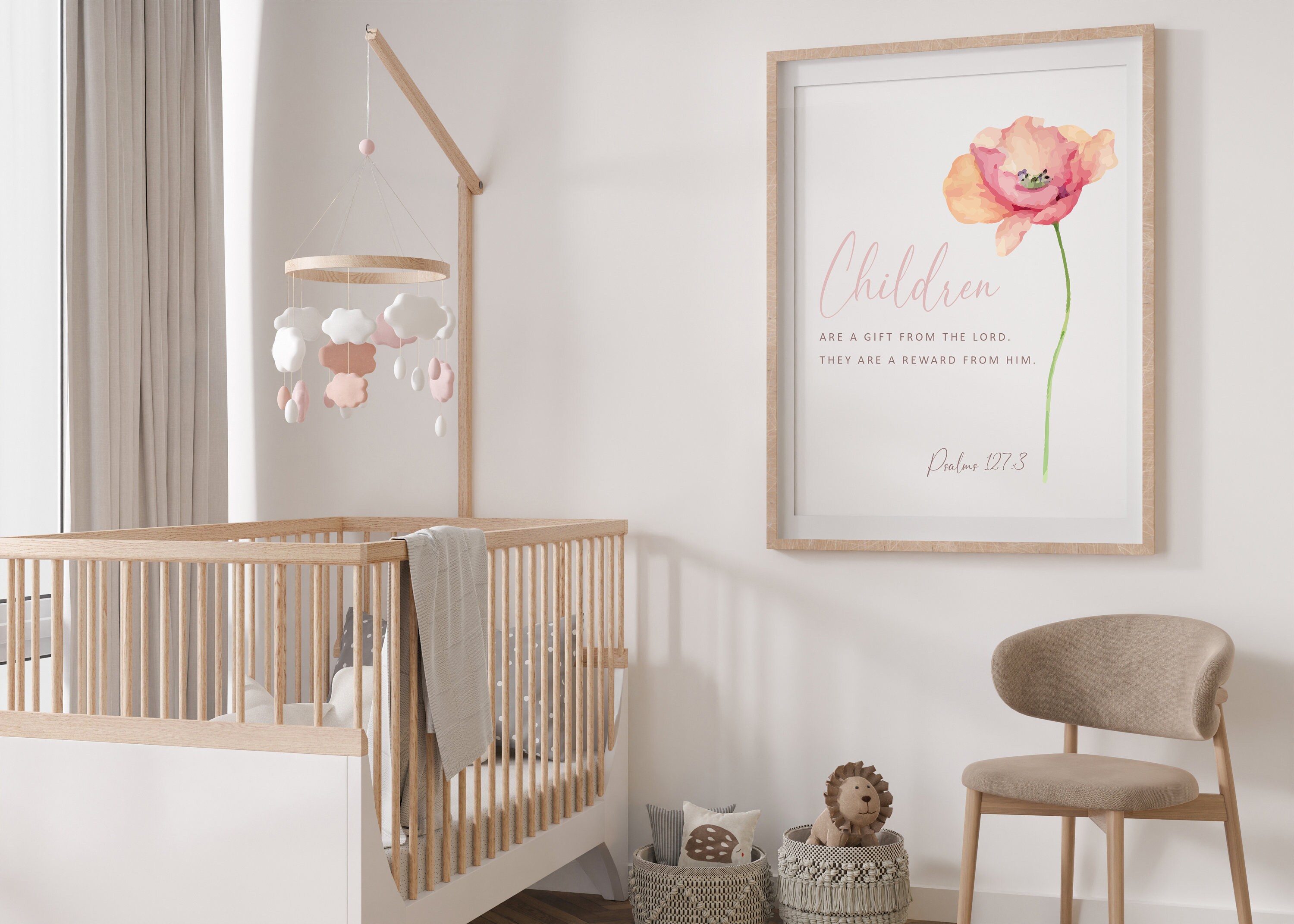 Psalm 127:3, Nursery Christian Decor, Christian Nursery Wall Art ...