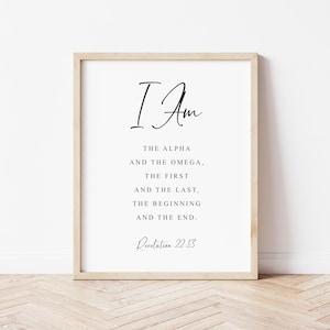 Revelation 22:13, Bible Verse Art Christian Wall Art Digital Download ...