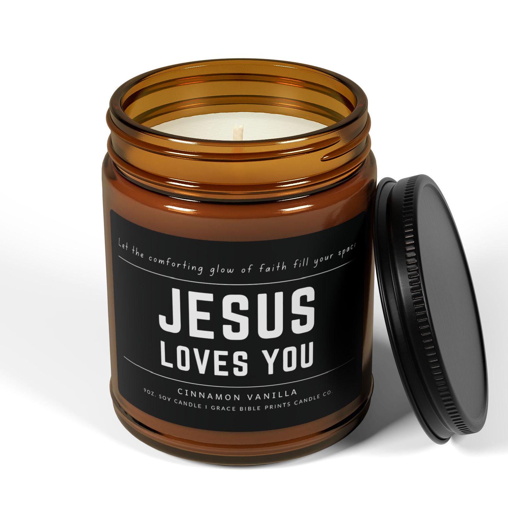 Jesus Loves You | Cinnamon Vanilla Scented All Natural 9 Oz. Soy Candle ...