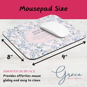 Custom Mousepad With Bible Verse, Floral Inspirational Mouse Pad ...