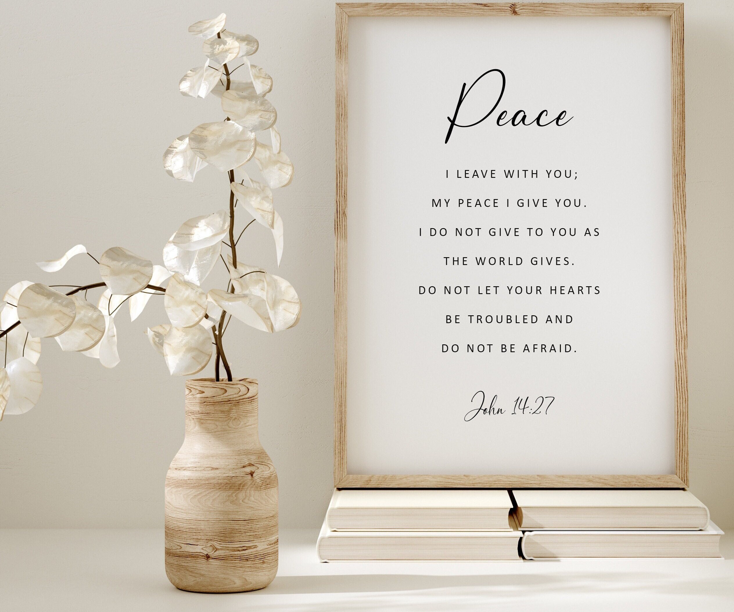 John 14:27, Bible Verse Printable Art, Christian Wall Art, Digital ...
