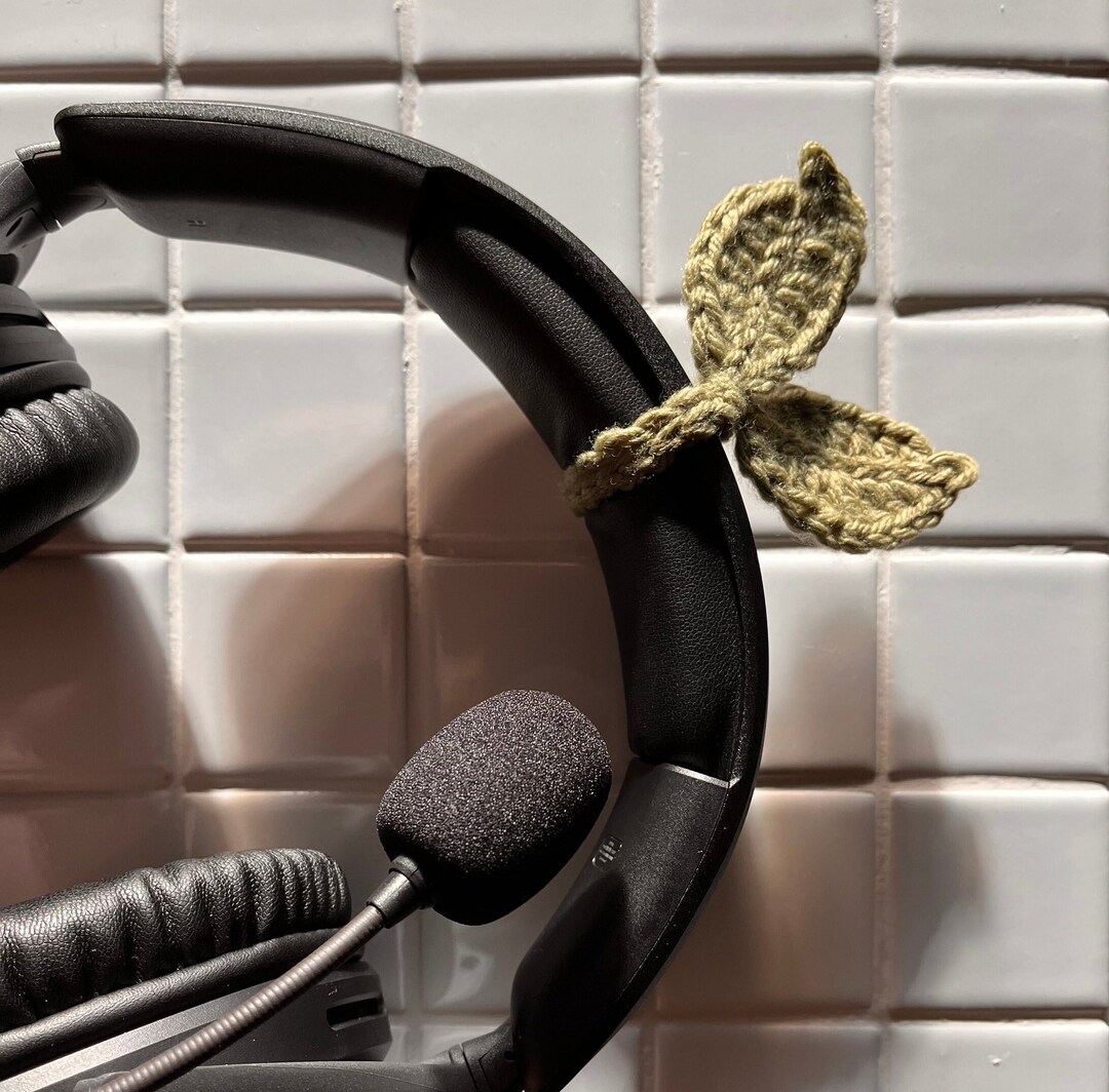 Crochet Sprout Headset, Headphone Decoration, Crochet Sprout Leaf, Leaf ...