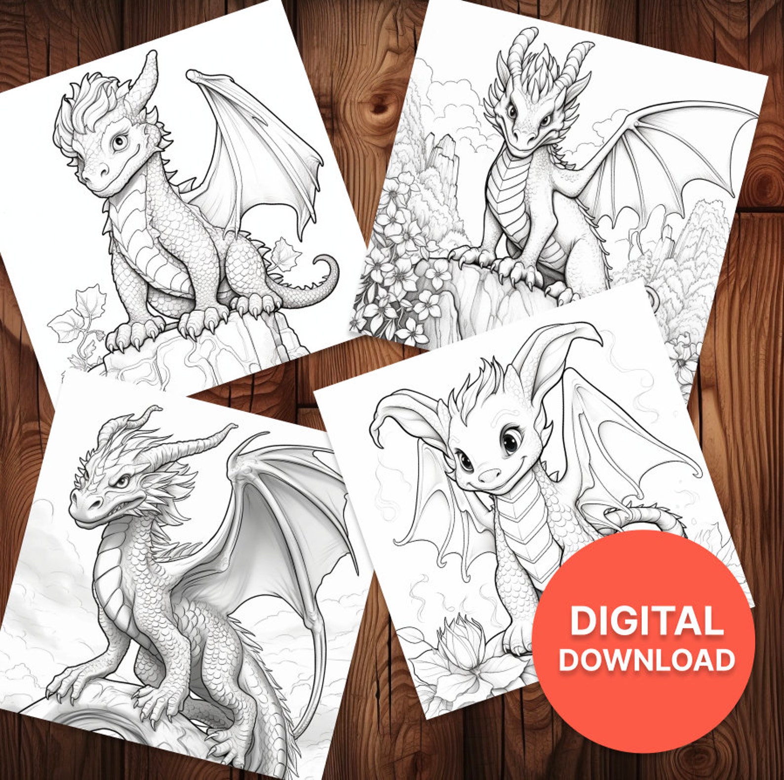 26 Printable Dragon Coloring Pages for Kids - Preschool, Kindergarten ...