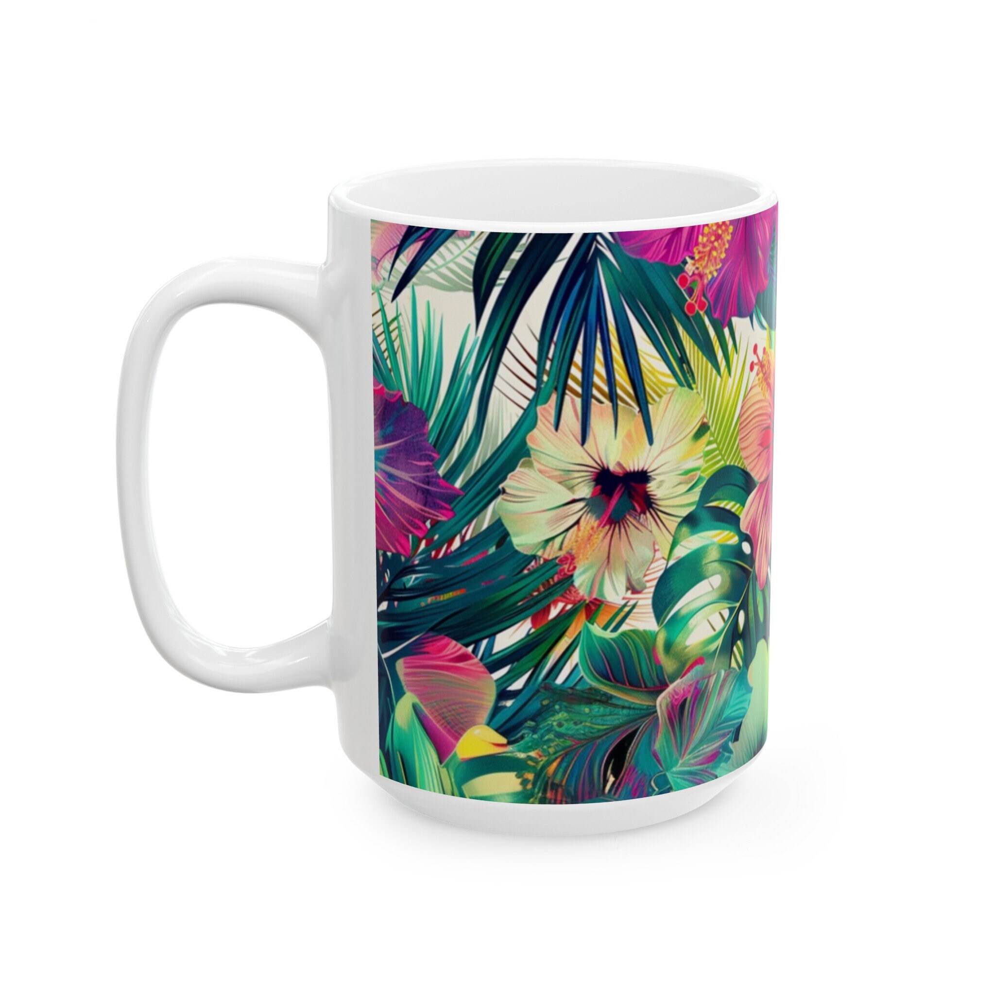 Tropical Hibiscus Mug Lush Floral Paradise, Vibrant Jungle Flower ...