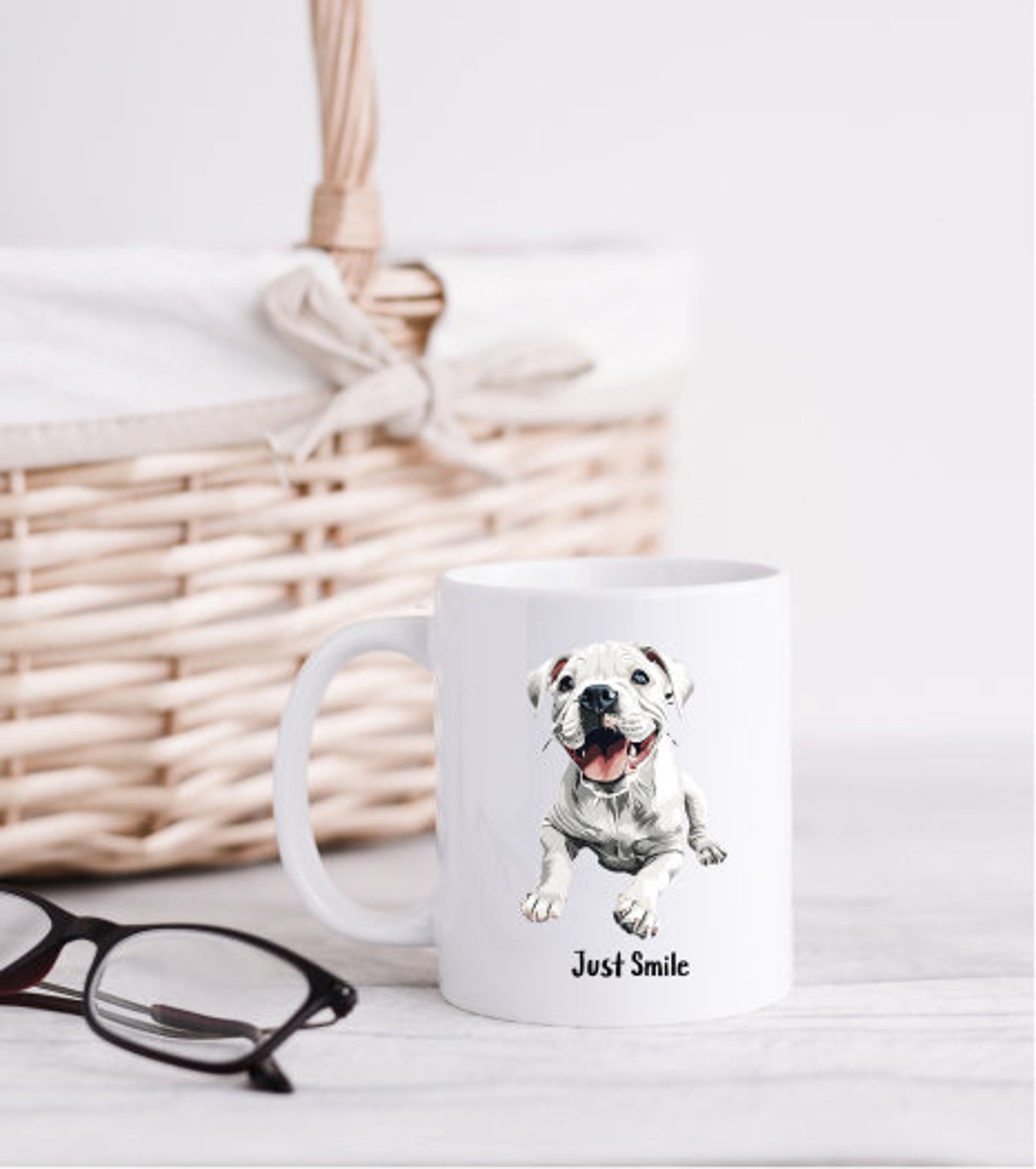 Smiling Pitbull Puppy Mug Pitbull Mug, Puppy, Dog Lover Gift, Happy Dog ...