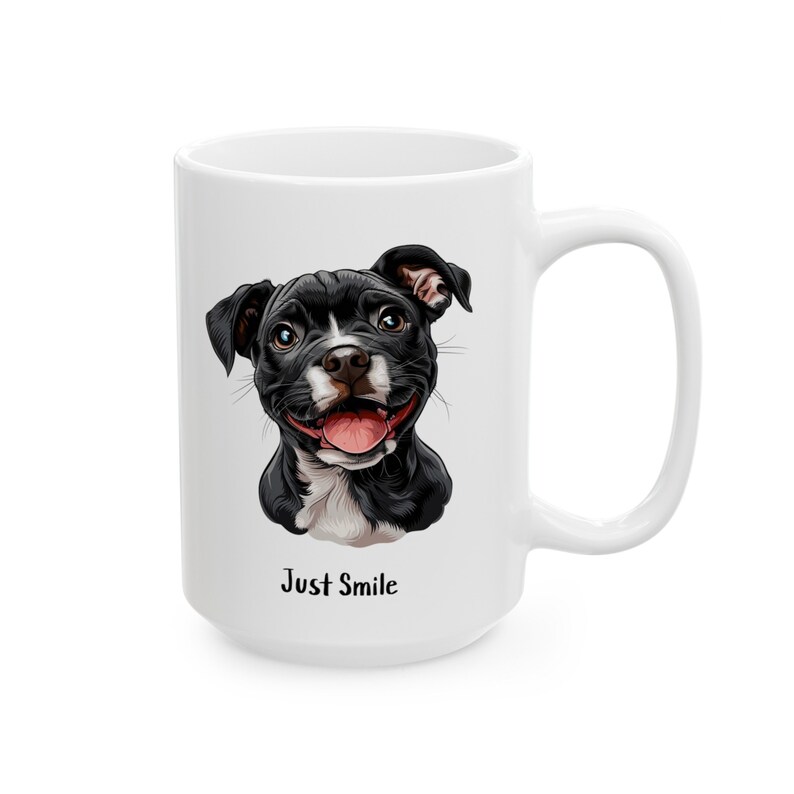 Smiling Pitbull Puppy Mug Pitbull Mug, Puppy, Dog Lover Gift, Happy Dog ...