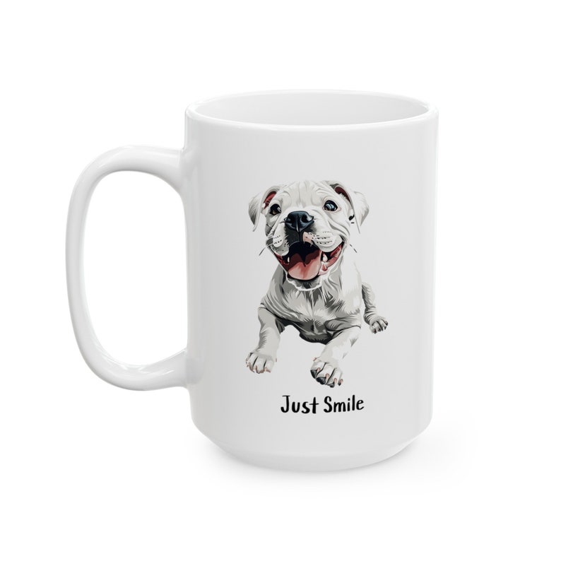 Smiling Pitbull Puppy Mug Pitbull Mug, Puppy, Dog Lover Gift, Happy Dog ...