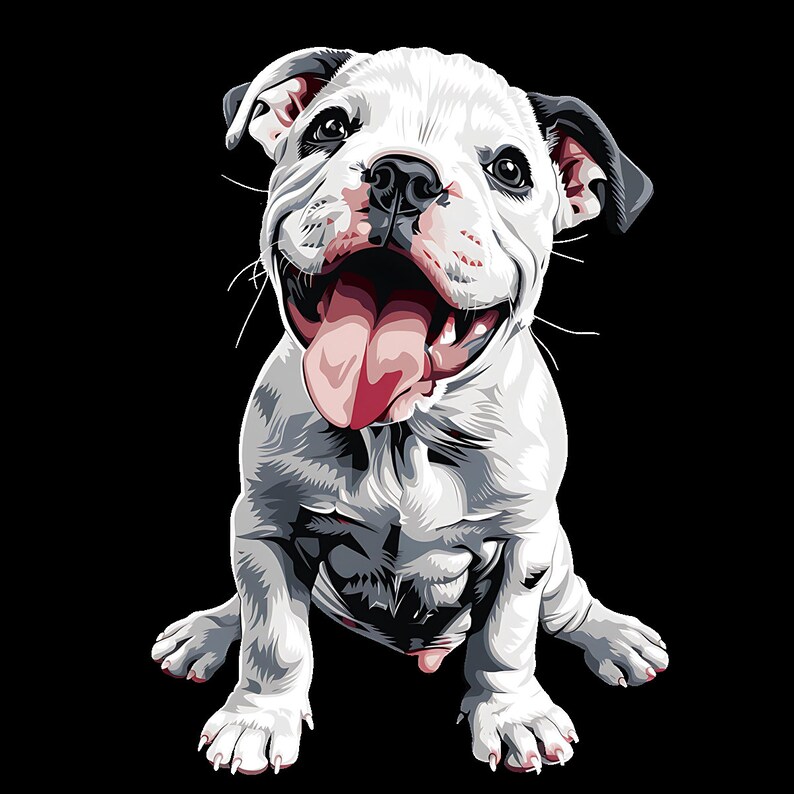 Smiling Pitbull Puppy Clipart - 5 High Quality | Pitbull PNG, Digital ...