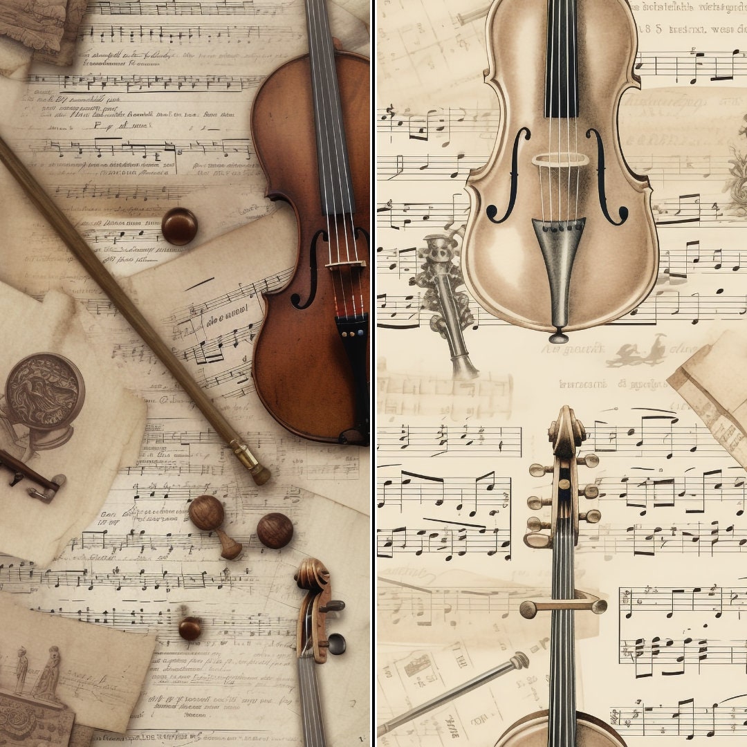 Old Music Backgrounds - Digital Paper - Antique Sheet Music - 18 ...
