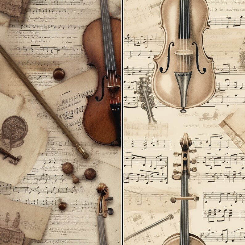 Old Music Backgrounds - Digital Paper - Antique Sheet Music - 18 ...