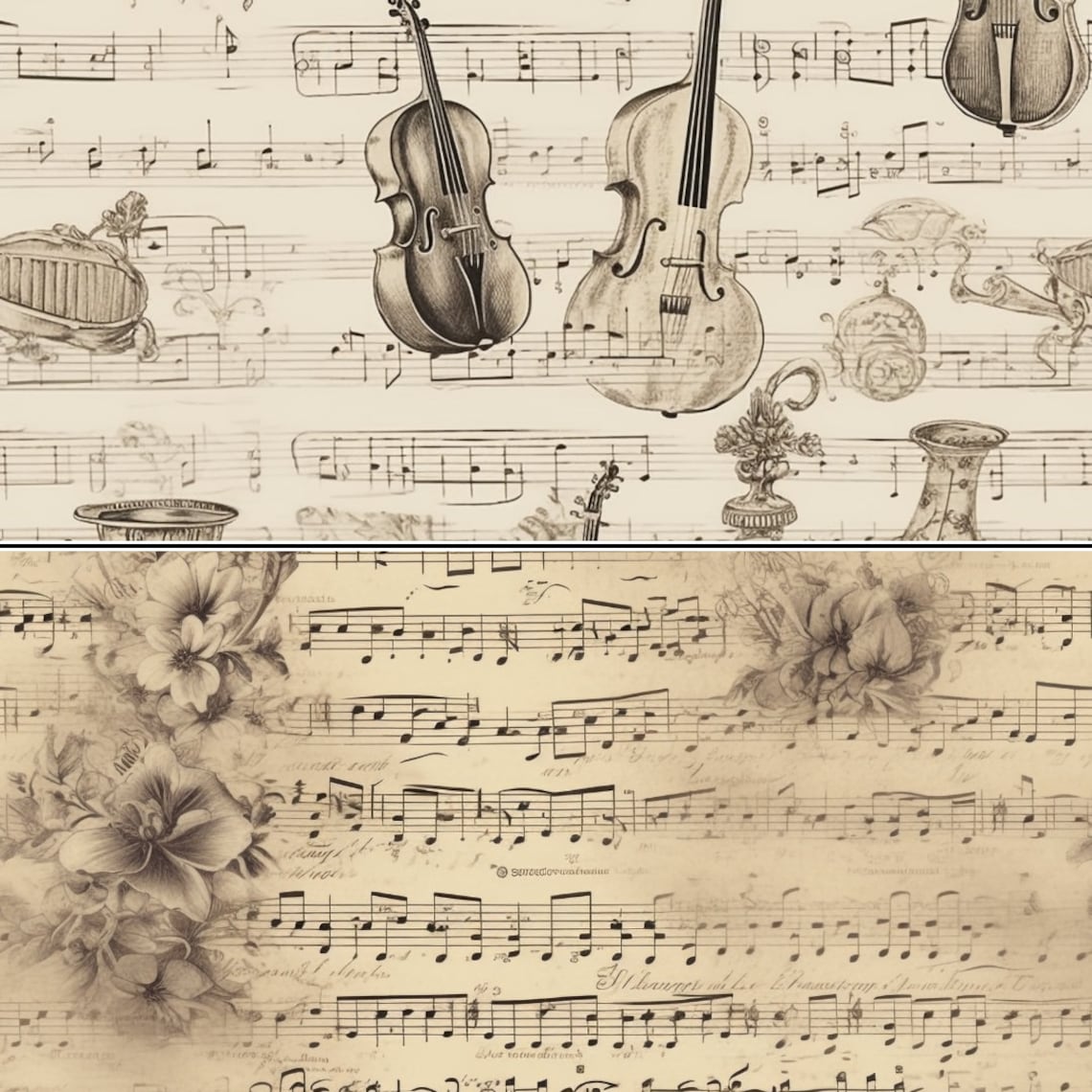 Old Music Backgrounds - Digital Paper - Antique Sheet Music - 18 ...