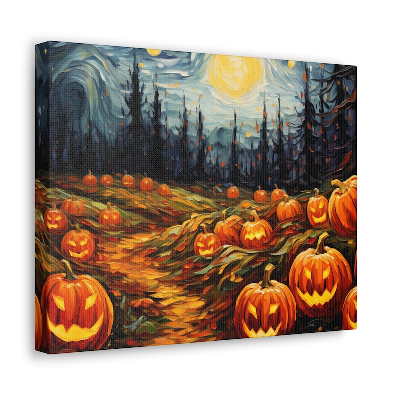 Halloween Starry Night Painting for Halloween Fans of - Etsy