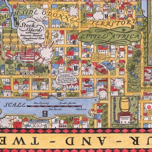 Chicago Gangland Map 1931 | Vintage Crime Map by Arthur Erickson ...