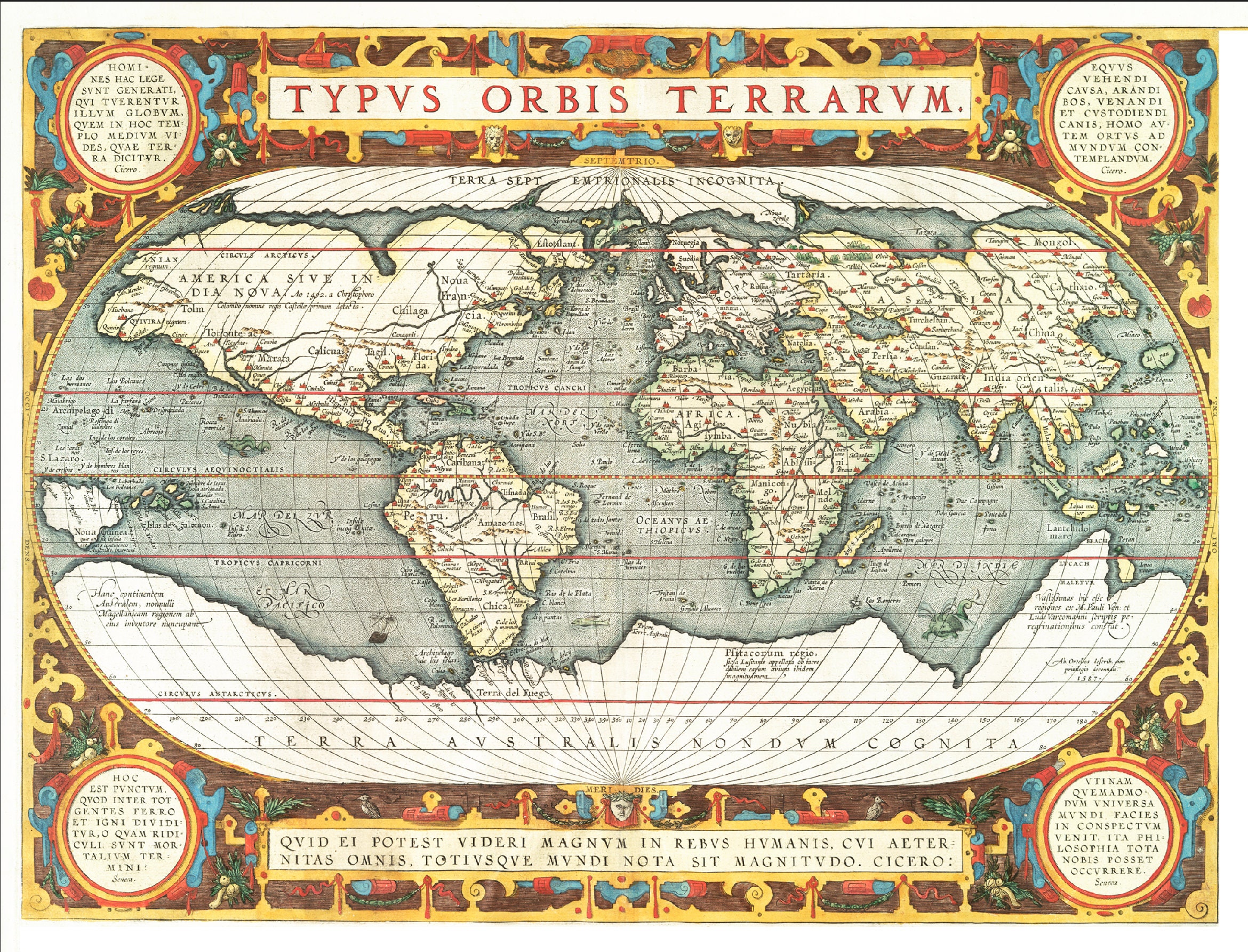 Abraham Ortelius, Map, High Resolution, Theatrum Terrarum, Theatre of ...