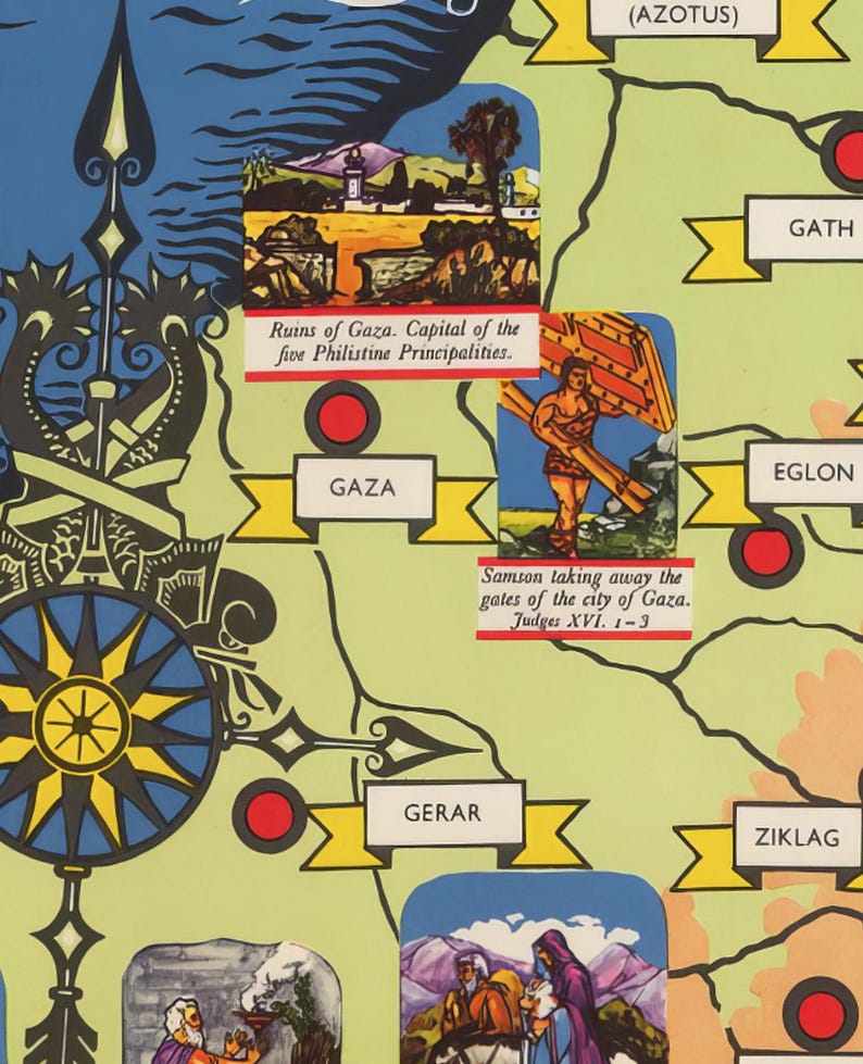 The Holy Land School Map, Digital Download, Colorful Map of the Holy ...