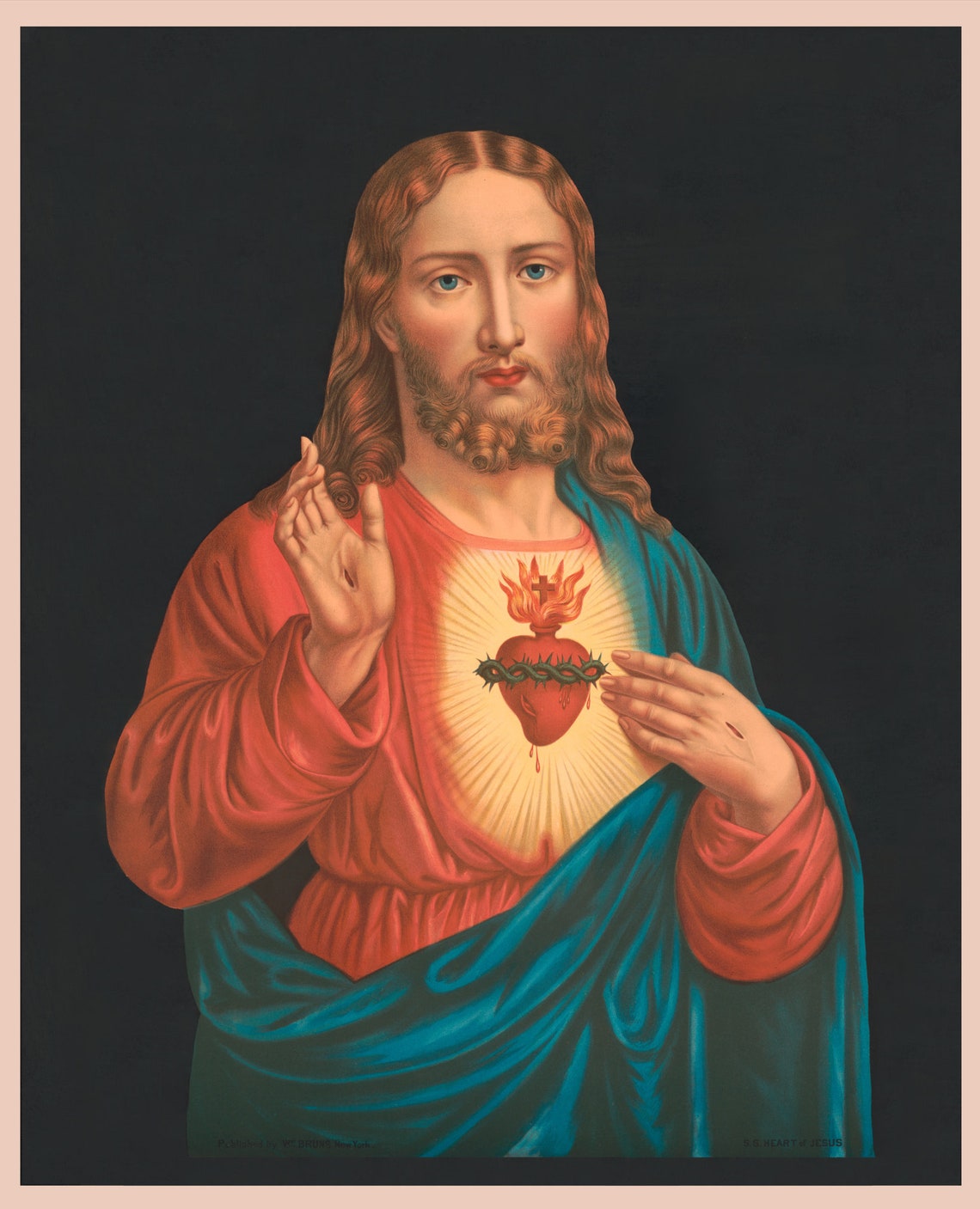 Portrait of Jesus, Digital Download, Jesus Portrait Heart, Jesus, Son ...
