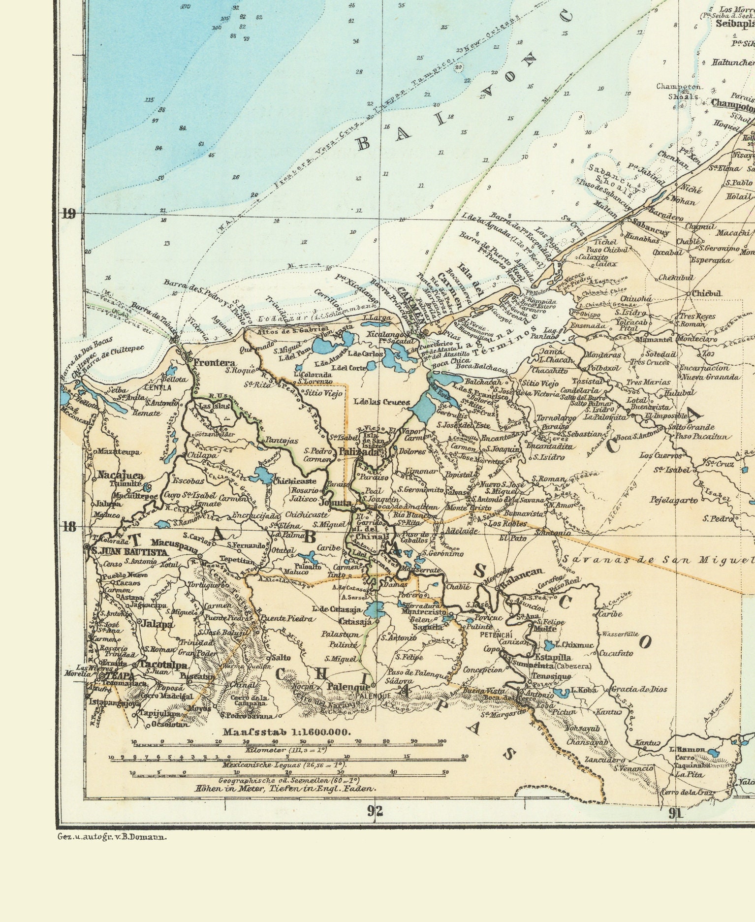 Karte Der Halbinsel Yucatan, Digital Download, Map, Mayan Karte ...