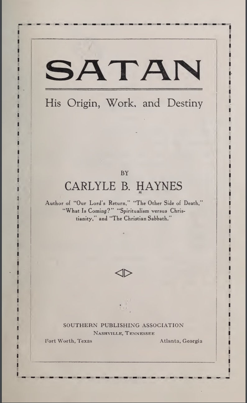 Book of Lucifer, Satan: His Origin, Work, and Destiny, Satanic Book ...