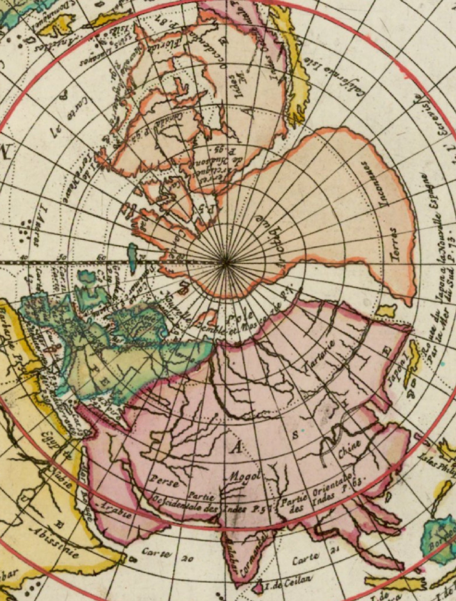 World Map Cassini Projection, Digital Download, Map, Jan Elwe, Louis ...