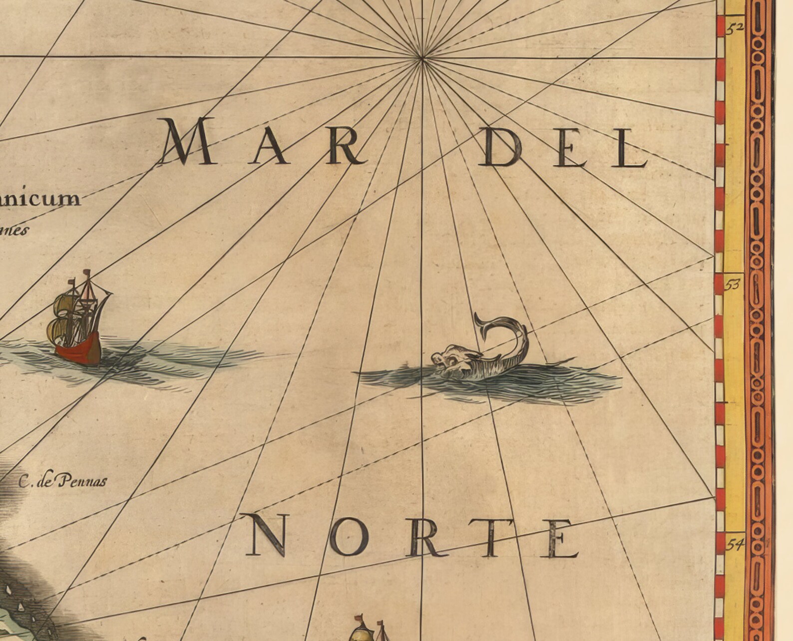 Map Depicting Giants, Digital Download, Patagonian Giants, Old Map With ...
