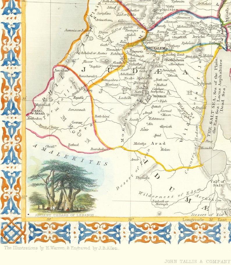Ancient Palestine Digital Map, Palestine, Religious Map, Download ...