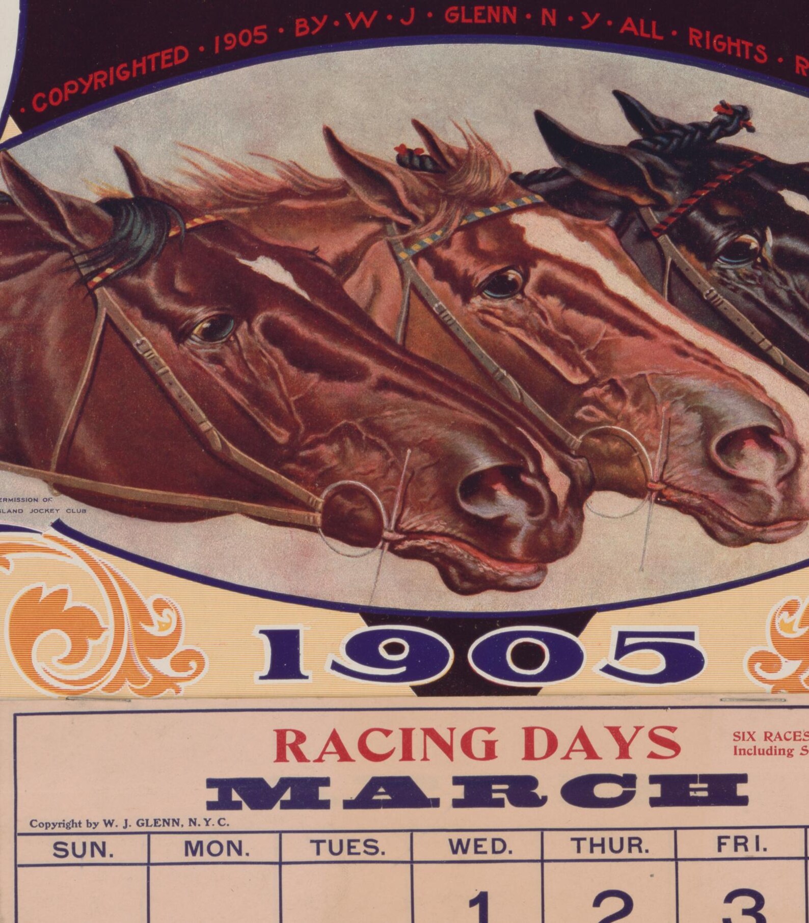 Rare 1905 Official Metropolitan Racing Calendar – Historic Horse Racing ...