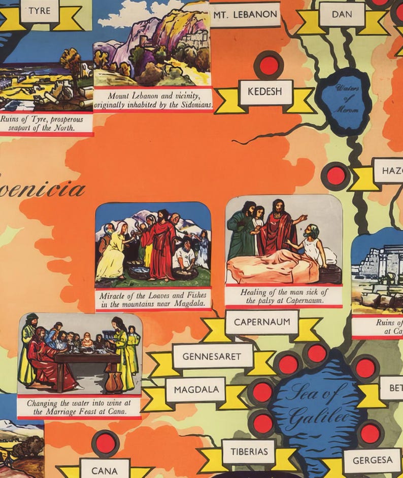 The Holy Land School Map, Digital Download, Colorful Map of the Holy ...