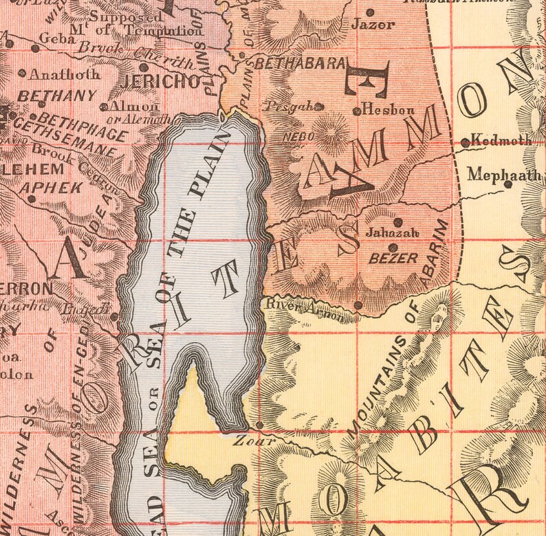 The Pictorial Map of Palestine, Digital Download, Fantastic Map of ...