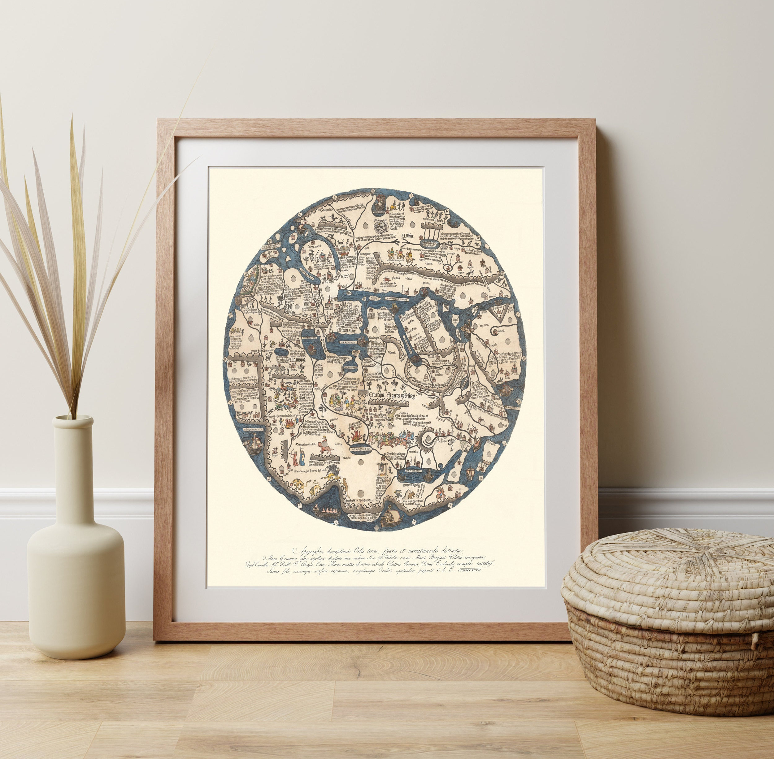 Borgia World Map Upscaled, Digital Download, Borgia Flat Earth Map, Pre ...