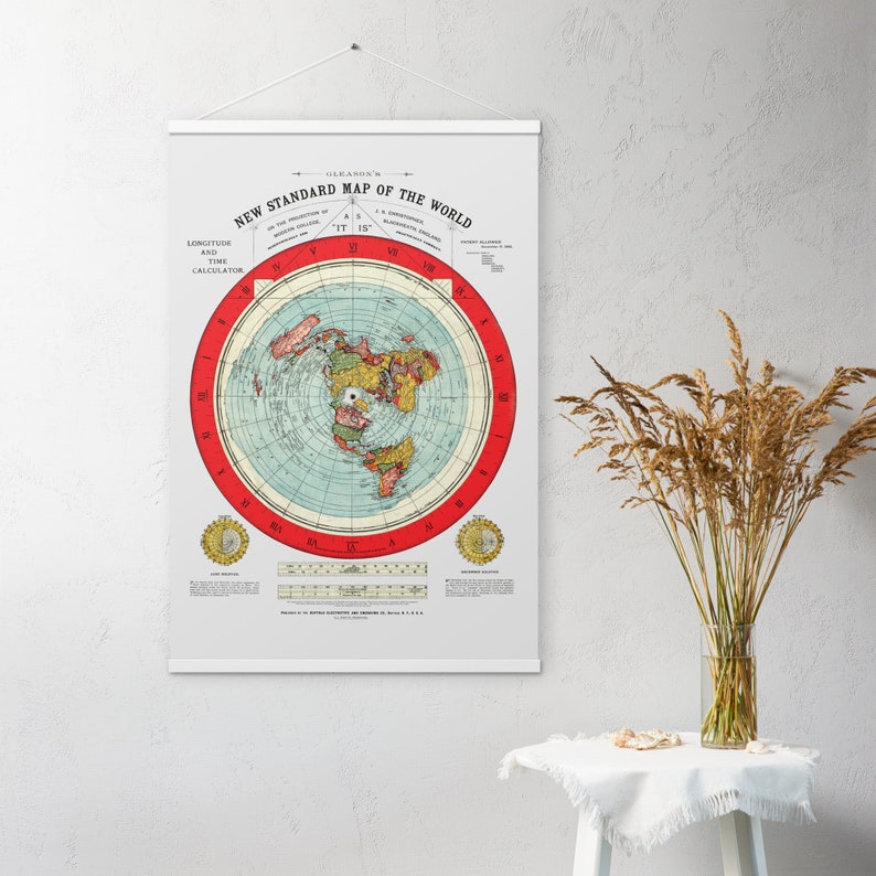 HD REMASTERED Gleason's New Standard Map of the World 2023, Framed ...