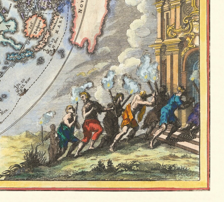 Magellan's Circumnavigation in 1522, Digital Download, Flat Earth Map ...