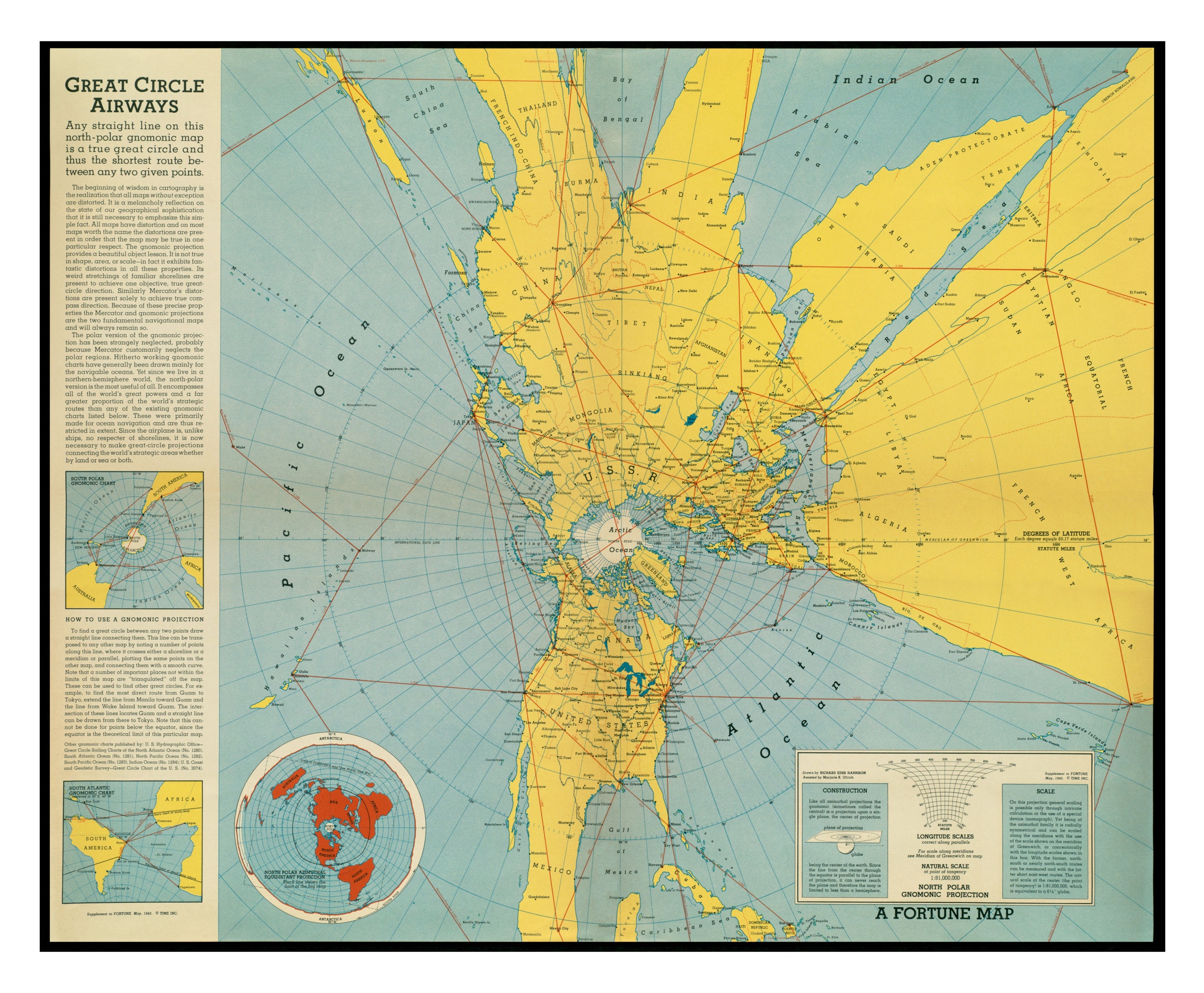 Great Circle Airways, Digital Download, Flat Earth Air Map, Flat Earth ...