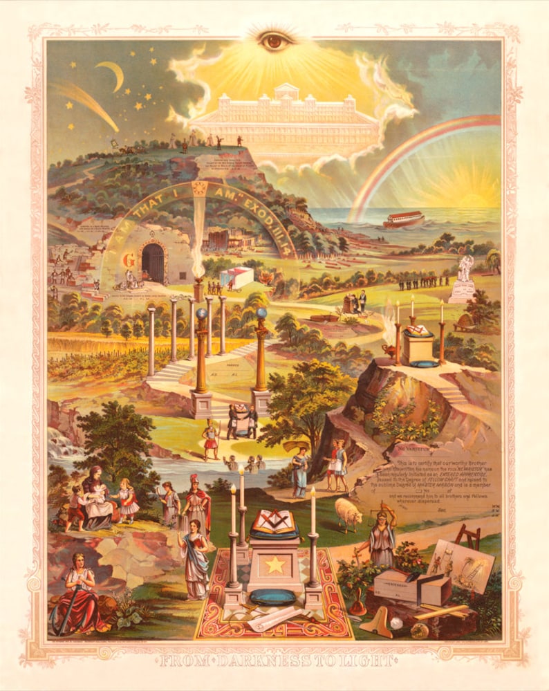 From Light to Darkness Painting, Digital Download, Masonic Print ...