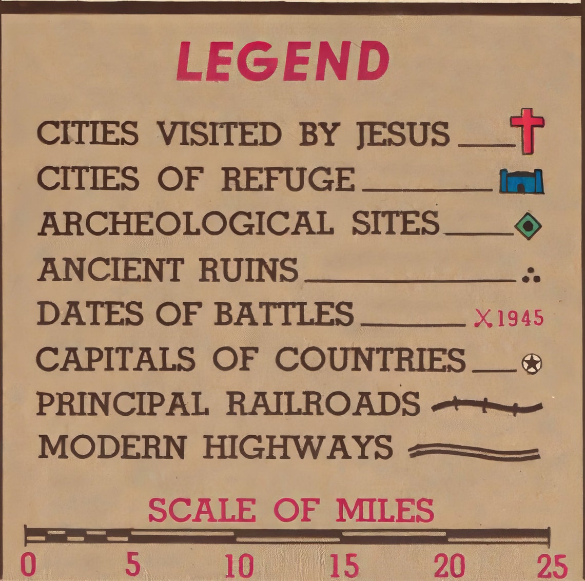 Palestine Land of Strife Map, Digital Download, Holy Land Map ...