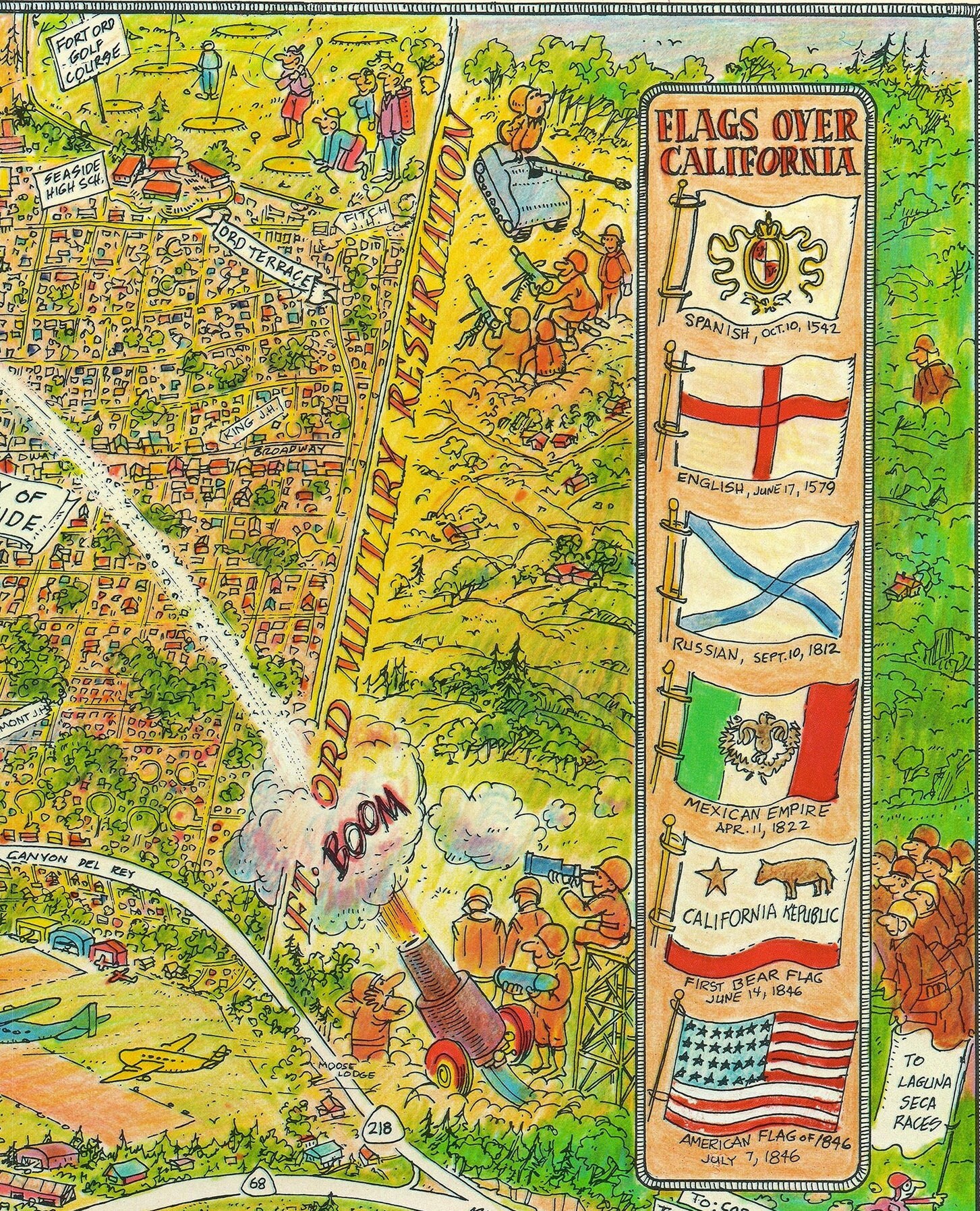Bibler Pictorial Map of the Monterey Peninsula, Digital Download, Map ...