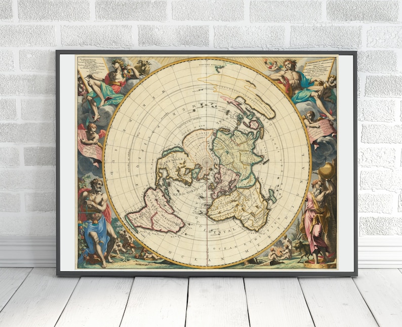 Planisphere Terrestre Suivant Les Nouvelle, Digital Download, Flat ...