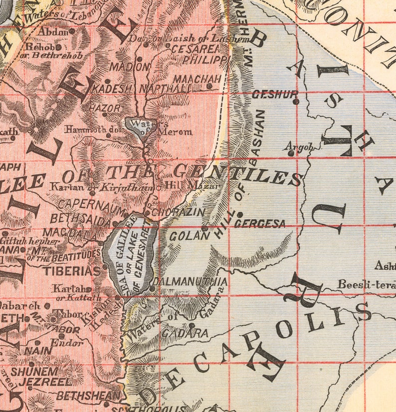 The Pictorial Map of Palestine, Digital Download, Fantastic Map of ...