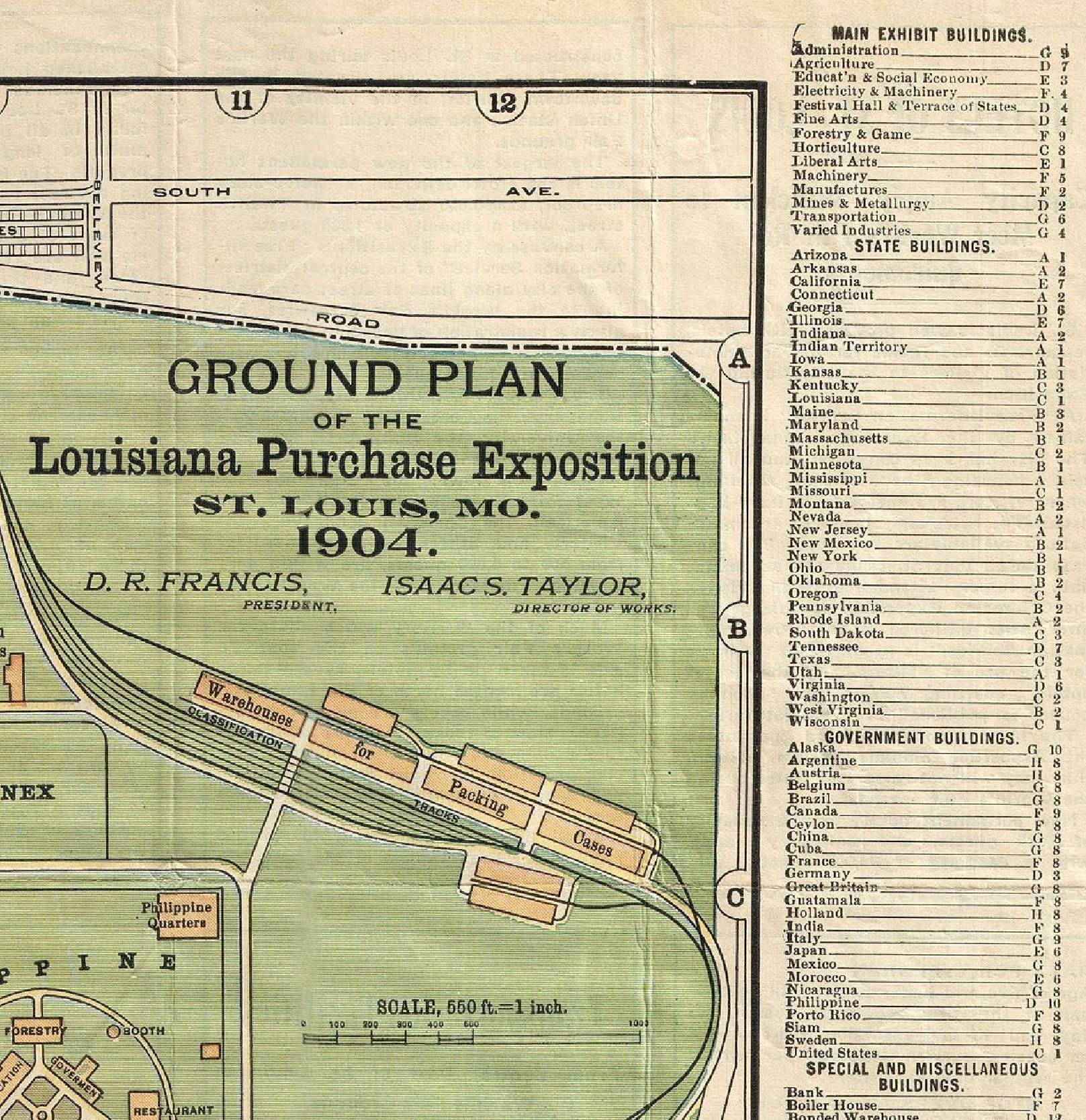 Ground Plan of the Louisiana Purchase Exposition St. Louis, Mo. 1904 ...